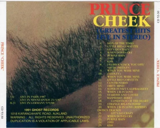 PRINCE / CHEEK (Greatest Hits Live In Stereo!) – Acme Hot Disc