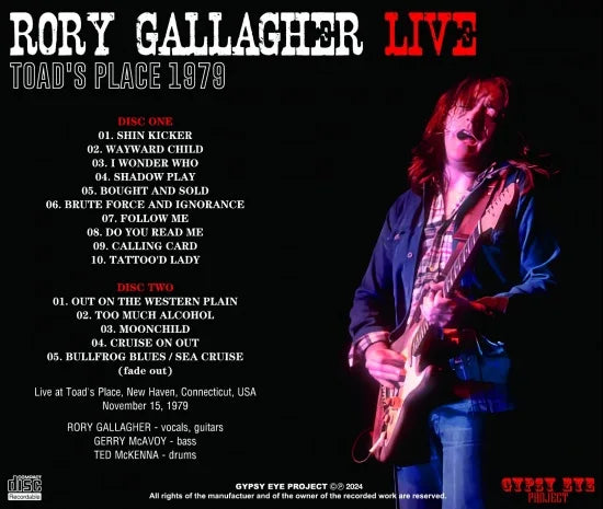 RORY GALLAGHER / TOAD'S PLACE 1979 (2CDR) – Acme Hot Disc