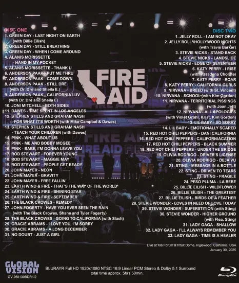 V.A. - FIRE AID BENEFIT CONCERT 2025 (2BDR) – Acme Hot Disc