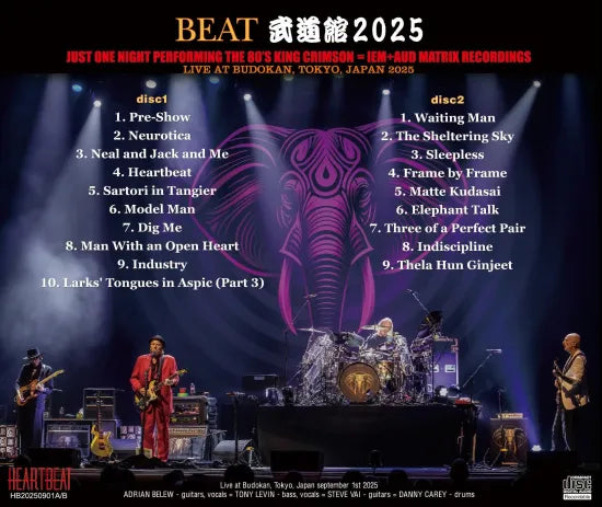 BEAT - BUDOKAN 2025 = JUST ONE NIGHT PERFORMING THE '80S KING CRIMSON ...