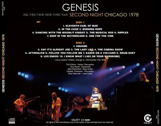 GENESIS / SECOND NIGHT CHICAGO 1978 : AND THEN THERE WERE THREE TOUR 1 ...