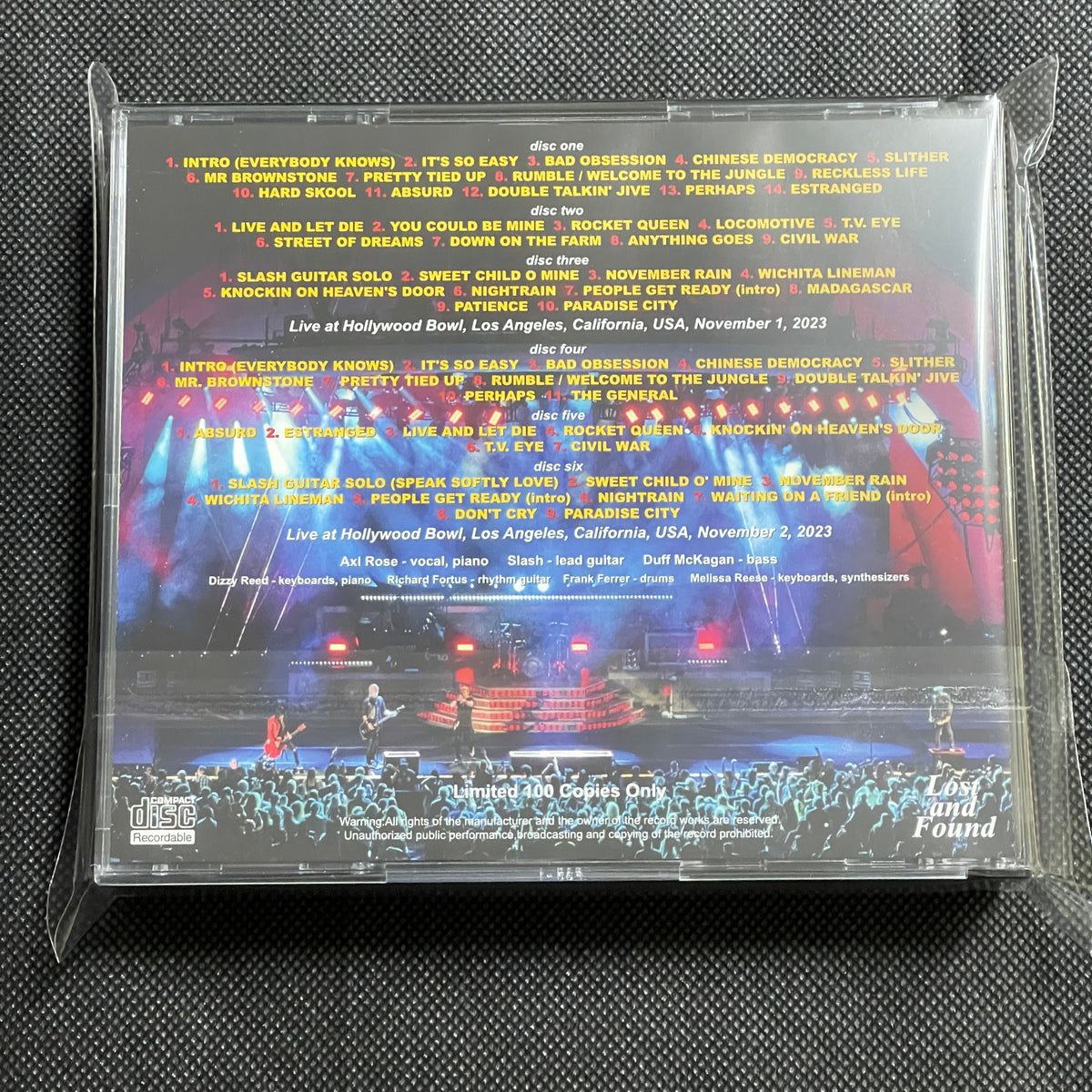 GUNS N’ ROSES - TWO NIGHTS AT HOLLYWOOD BOWL 2023 (6CDR) – Acme Hot Disc