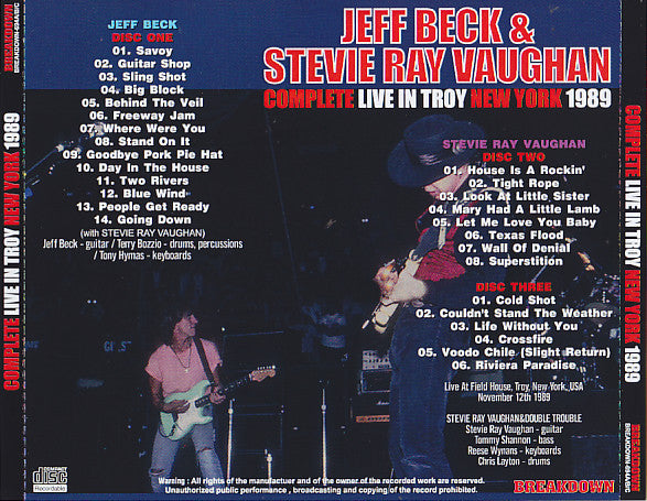 JEFF BECK & STEVIE RAY VAUGHAN - COMPLETE LIVE IN TROY NEW YORK 1989 ...