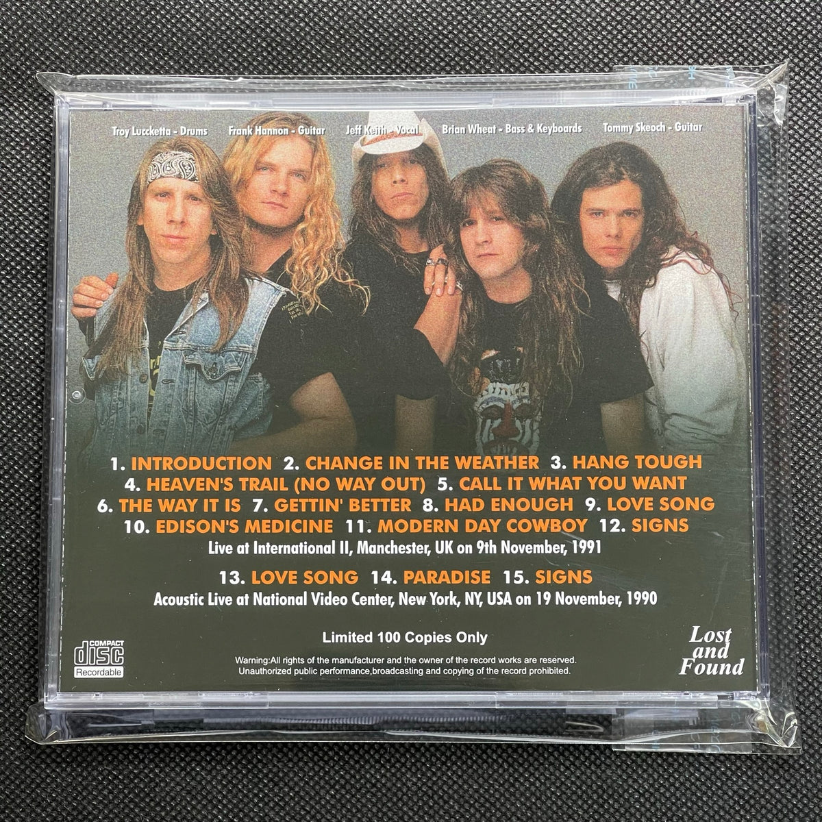 TESLA - MANCHESTER 1991 (1CDR) – Acme Hot Disc